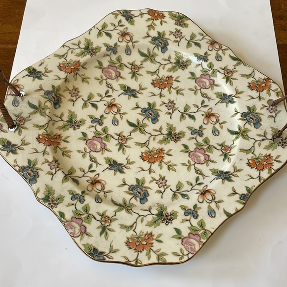 Dining | Vintage Japan Hand Painted Flowers Floral Serving Plate With ...